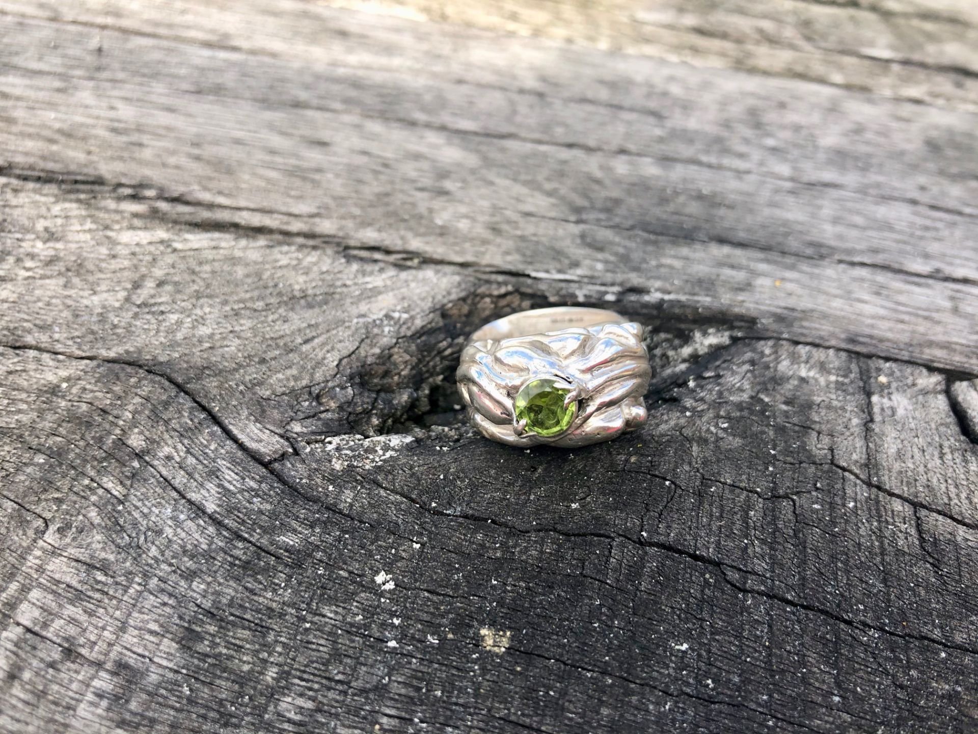 Peridot wax carved ring - Sandra Kerns Jewellery